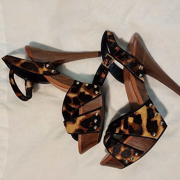Jessica Simpson | Shoes | Jessica Simpson Leopard Print Wood Heels ...